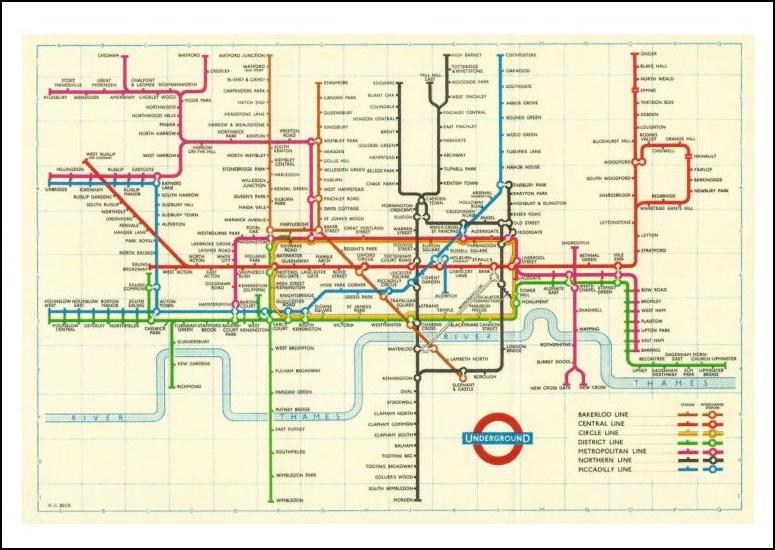 1960 Underground Map - John's Postcard Scrapbook